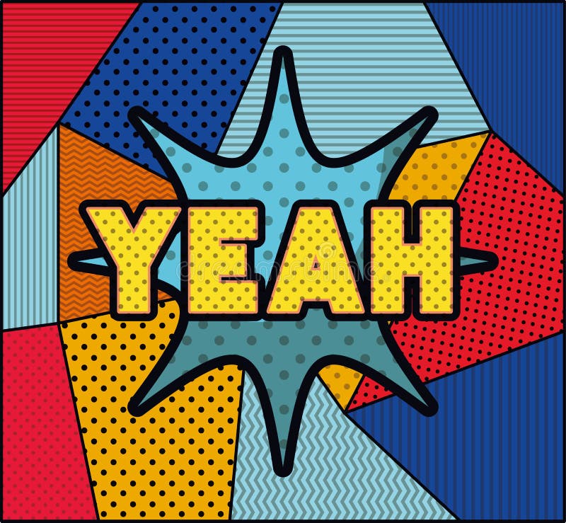 Expression Bubble with Yeah Pop Art Style Stock Vector - Illustration ...
