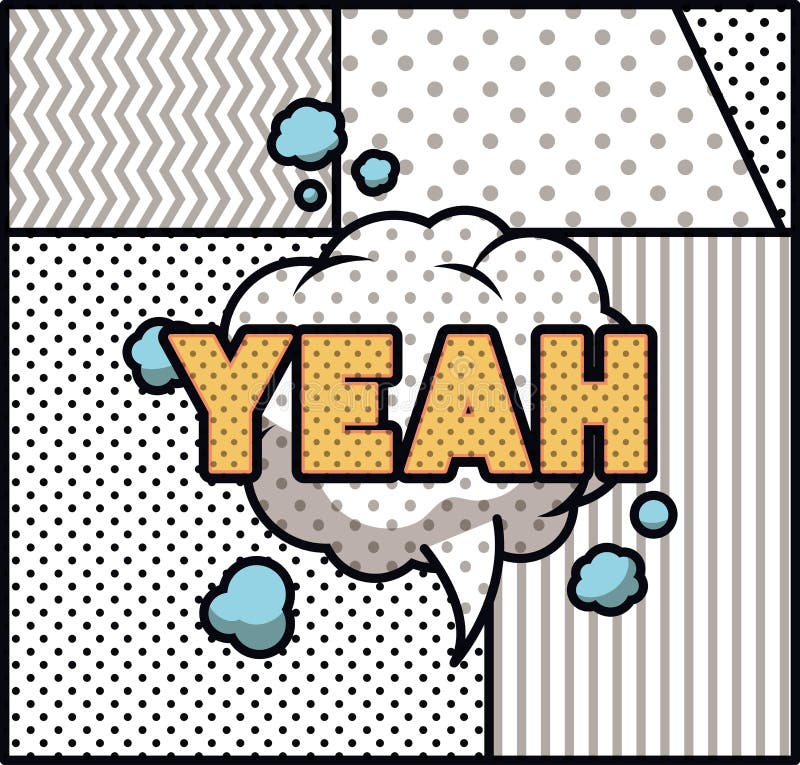 Expression Bubble with Yeah Pop Art Style Stock Vector - Illustration ...