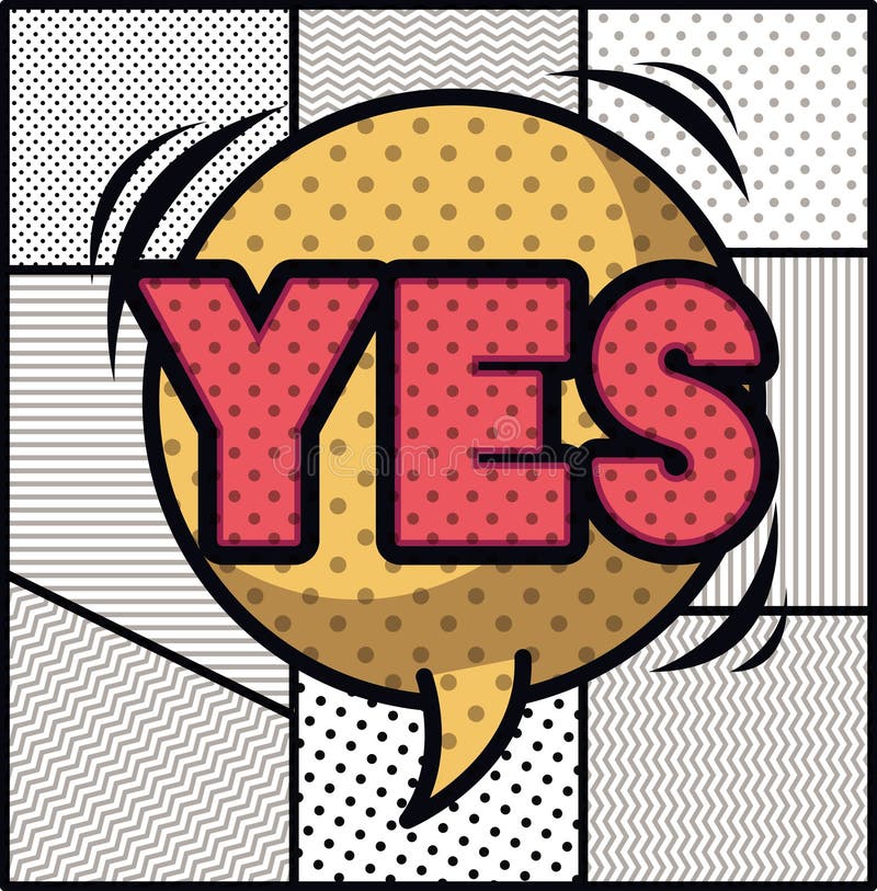 Expression Bubble with Yes Pop Art Style Stock Vector - Illustration of ...