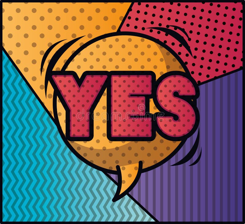 Expression Bubble with Yes Pop Art Style Stock Vector - Illustration of ...
