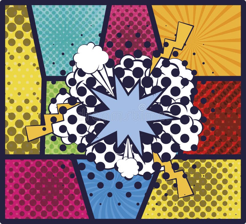 Expression Cloud with Rays Pop Art Style Stock Vector - Illustration of ...