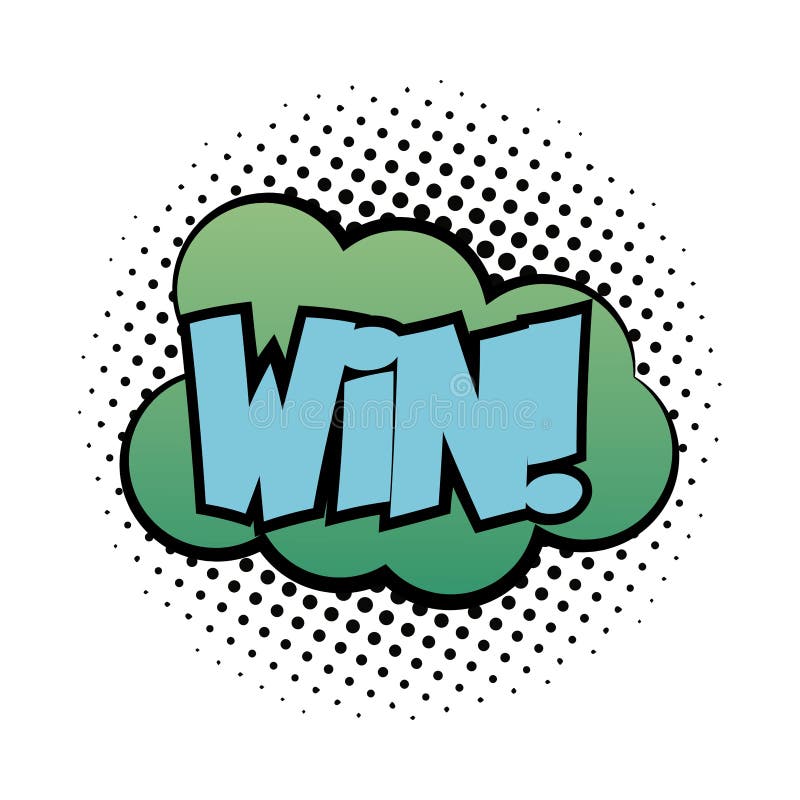 Expression Cloud with Win Word Pop Art Fill Style Stock Vector ...