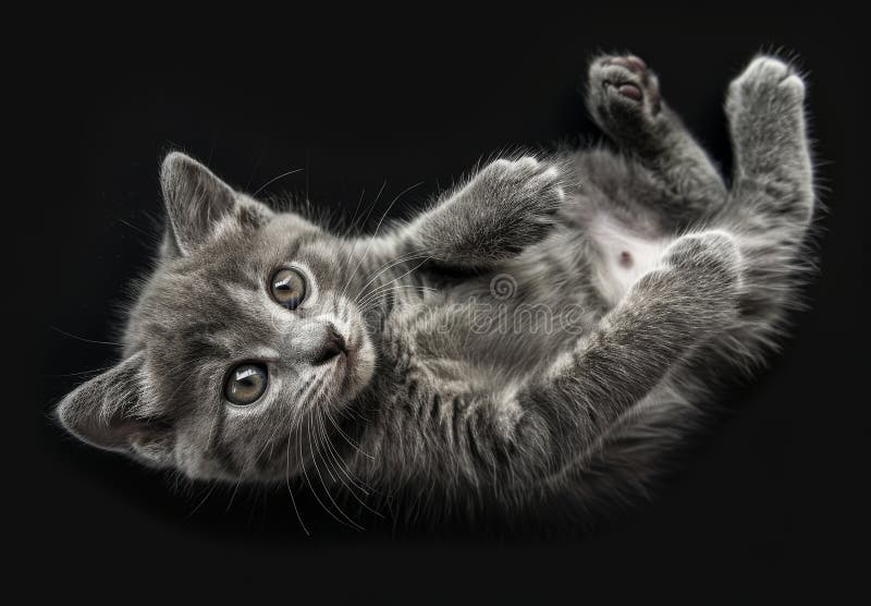 An Expression of Cuteness in the Face of a Cute Little Kitten in Blue Stock Photo - Image of ...