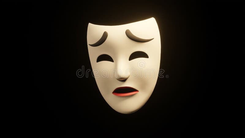 Expression of Emotion Captured in a Dramatic Theater Mask Glow Stock ...