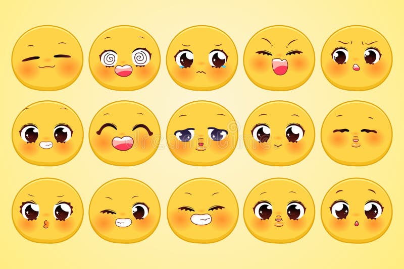 Expression of Emotion Concept Set. Cartoon Illustration Emotion Face of ...