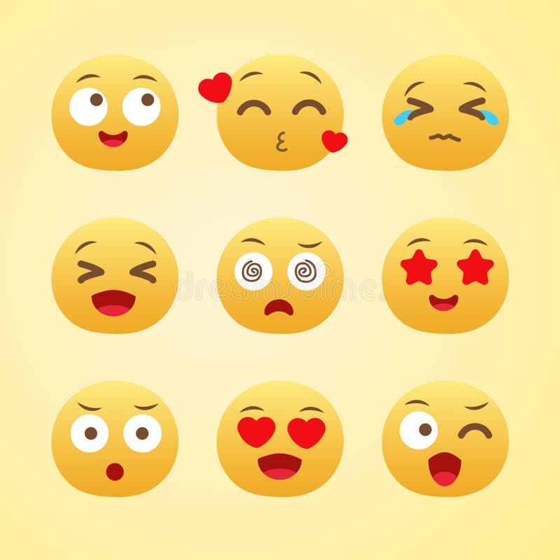 Expression of Emotion Concept Set. Cartoon Illustration Emotion Face of ...