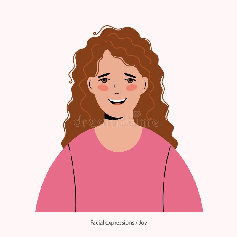 Expression on the Face of a Pretty Girl: Joy Stock Vector ...