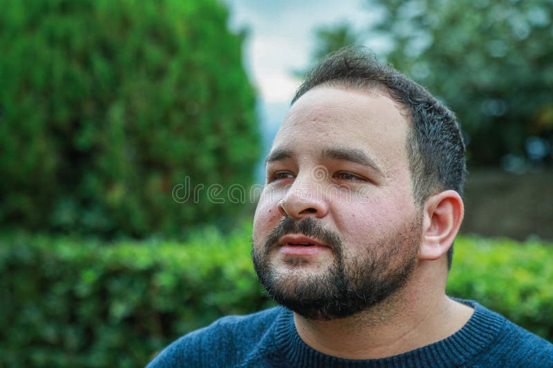 Man Daydreaming on a Natural Landscape Stock Image - Image of desperate ...