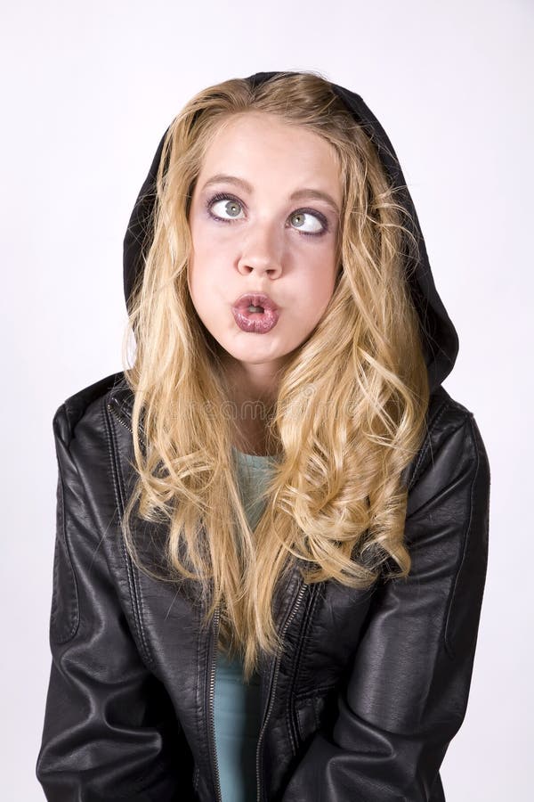 Expression Girl Surprised Hand Over Mouth Stock Photo - Image of ...