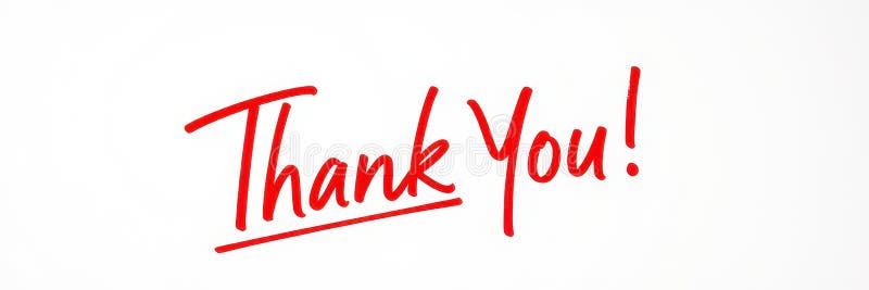 Expression of Gratitude with a Vibrant Red Thank You Message on a White ...