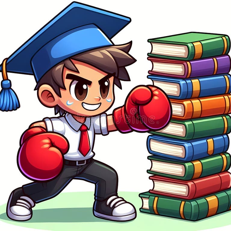 Expression "hit the Books" Stock Illustration - Illustration of grind ...