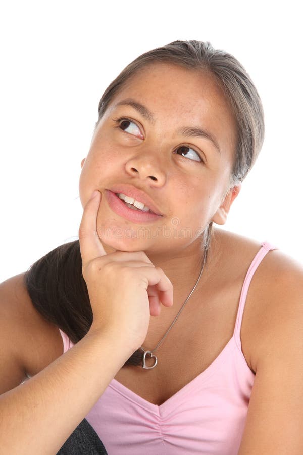 Expression Pensante De Jeune Adolescente Photo stock - Image du école ...