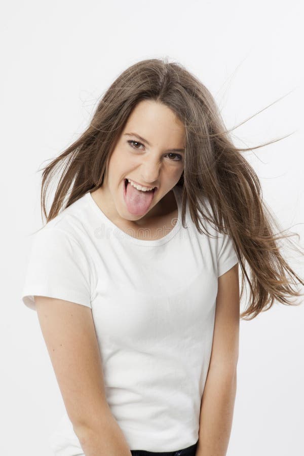 Expression of a Real Young Girl Stock Image - Image of natural, copy ...