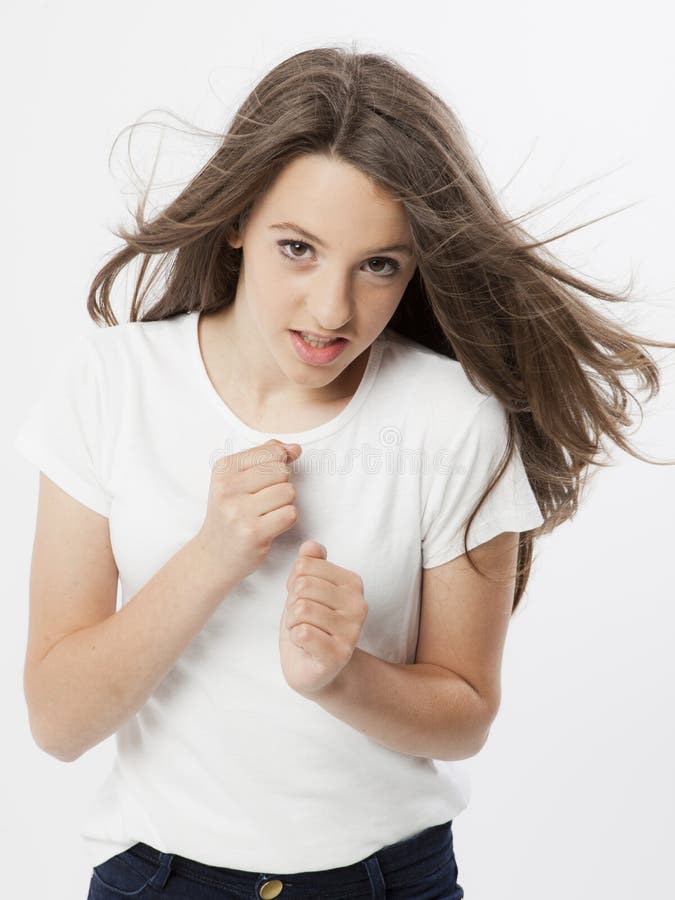 Expression of a Real Young Girl Stock Photo - Image of portrait, copy ...