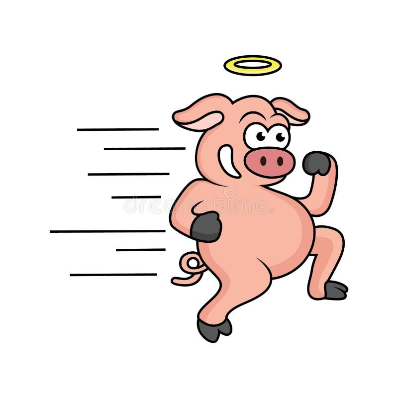 Pig cartoon stock illustration. Illustration of running - 119305523