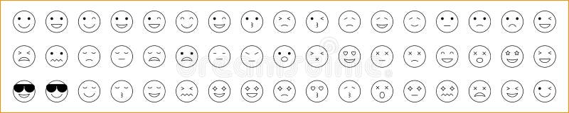 Expression Sign Icon Set in Line Style. Stock Vector - Illustration of ...