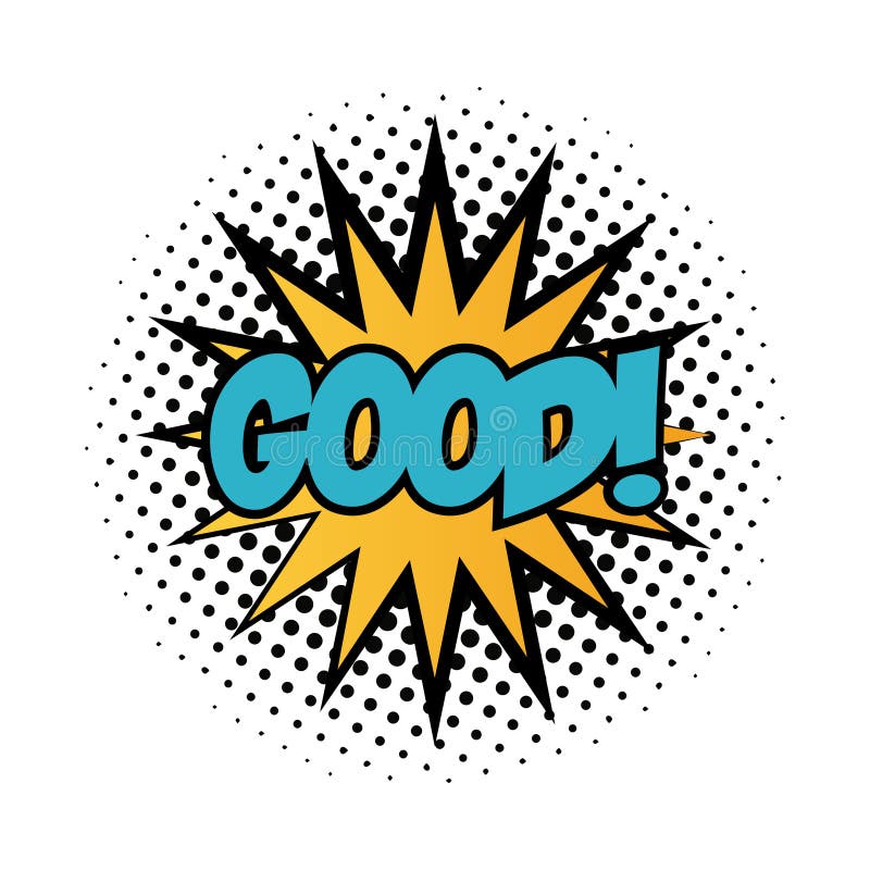 Expression Splash with Good Word Pop Art Fill Style Stock Vector ...