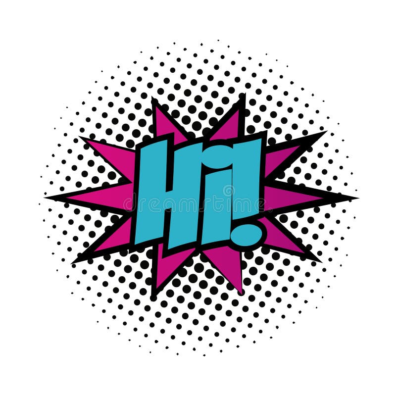 Expression Splash with Hi Word Pop Art Fill Style Stock Vector ...