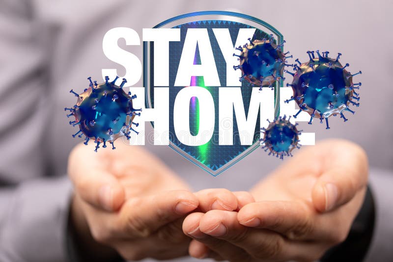 A the Expression Stay Home, Stay Safe. 3d Stock Photo - Image of social ...
