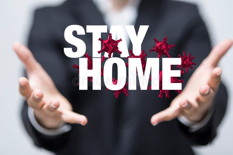 The Expression Stay Home, Stay Safe. 3d Stock Photo - Image of doodle ...