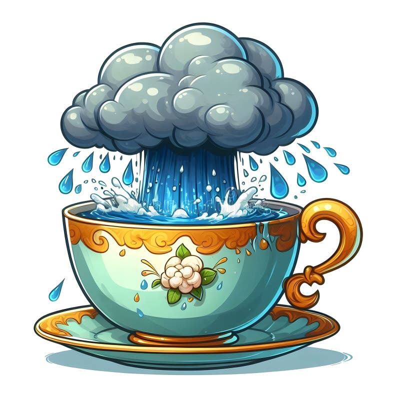 Expression a Storm in a Teacup Stock Illustration - Illustration of ...