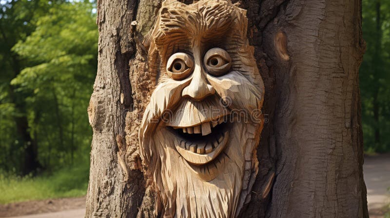 Expression tree face stock illustration. Illustration of playful ...