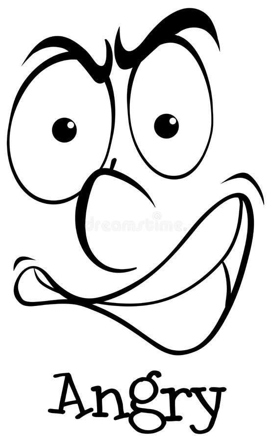 Expression Wordcard with Angry Stock Vector - Illustration of ...