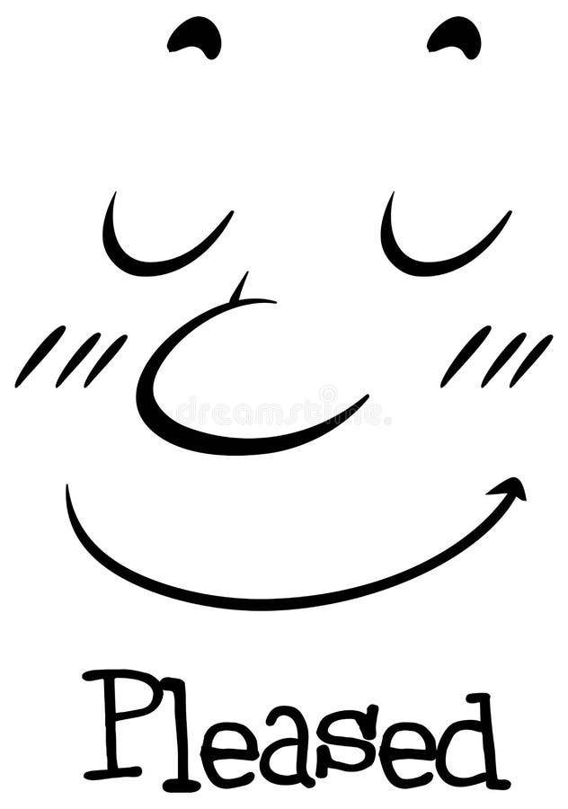 Expression Wordcard with Word Pleased Stock Vector - Illustration of ...