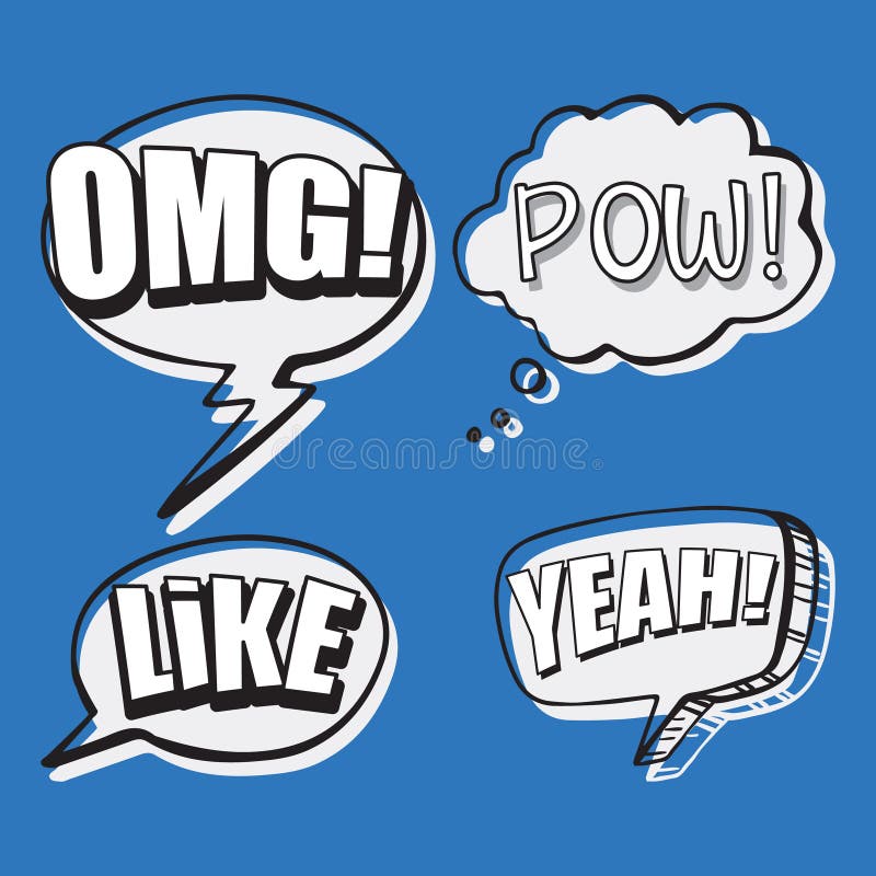 Expression Words Design for Four Expressions Stock Vector ...