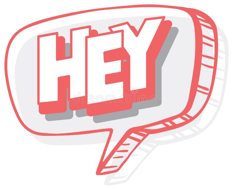Expression Words Design for Hey Stock Vector - Illustration of cartoon ...