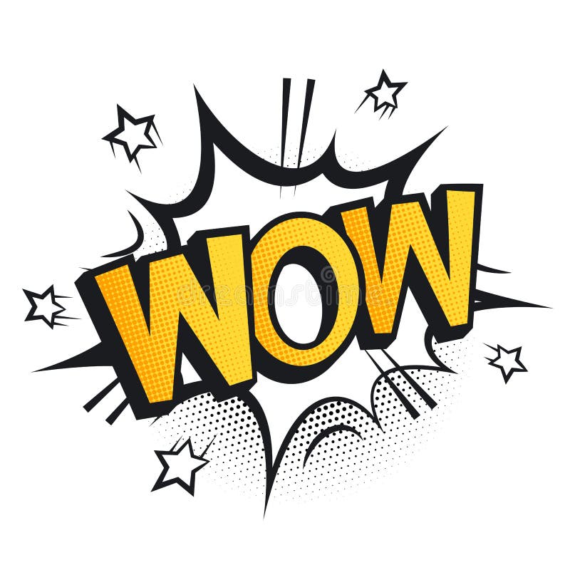 Expression WOW Wording with Comic Speech Bubble or Cartoon Explosion ...
