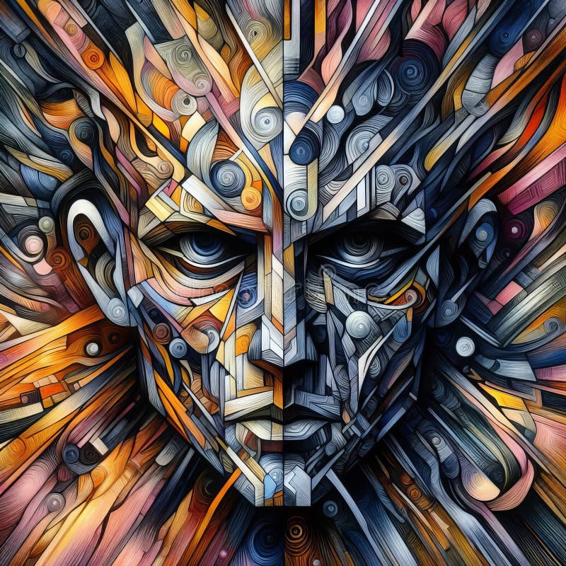 Expressionism Fractured Identity a Bold Abstract Representation Stock ...
