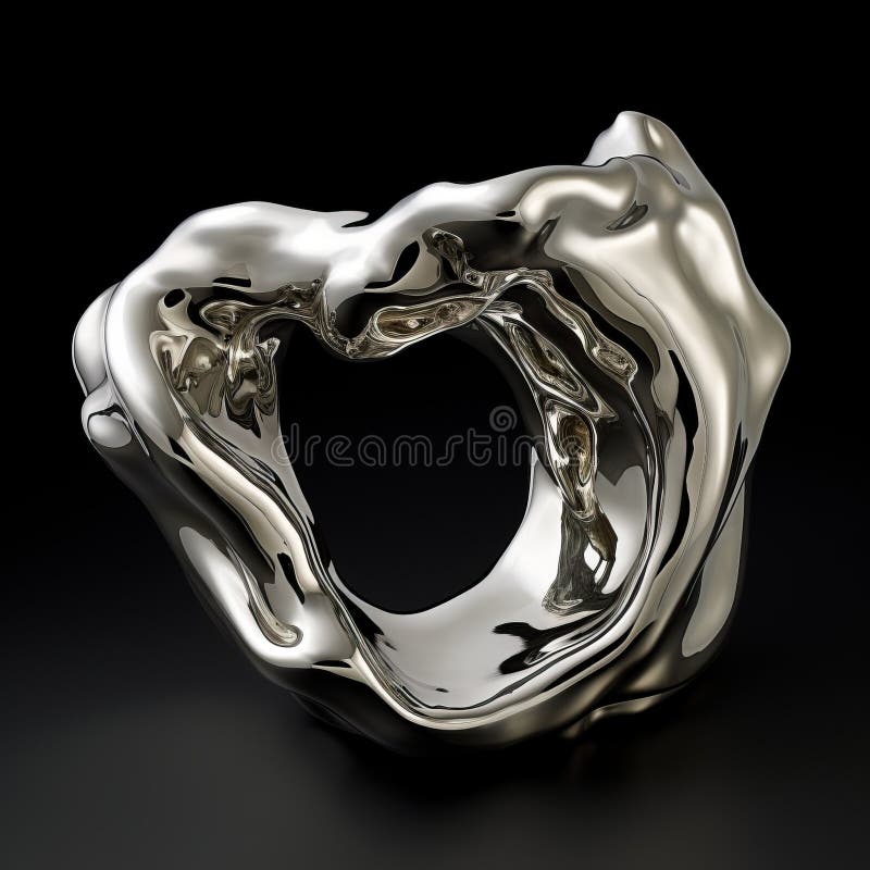 Expressionistic Sculpture: Silver Ring with Metallic Accents Stock ...