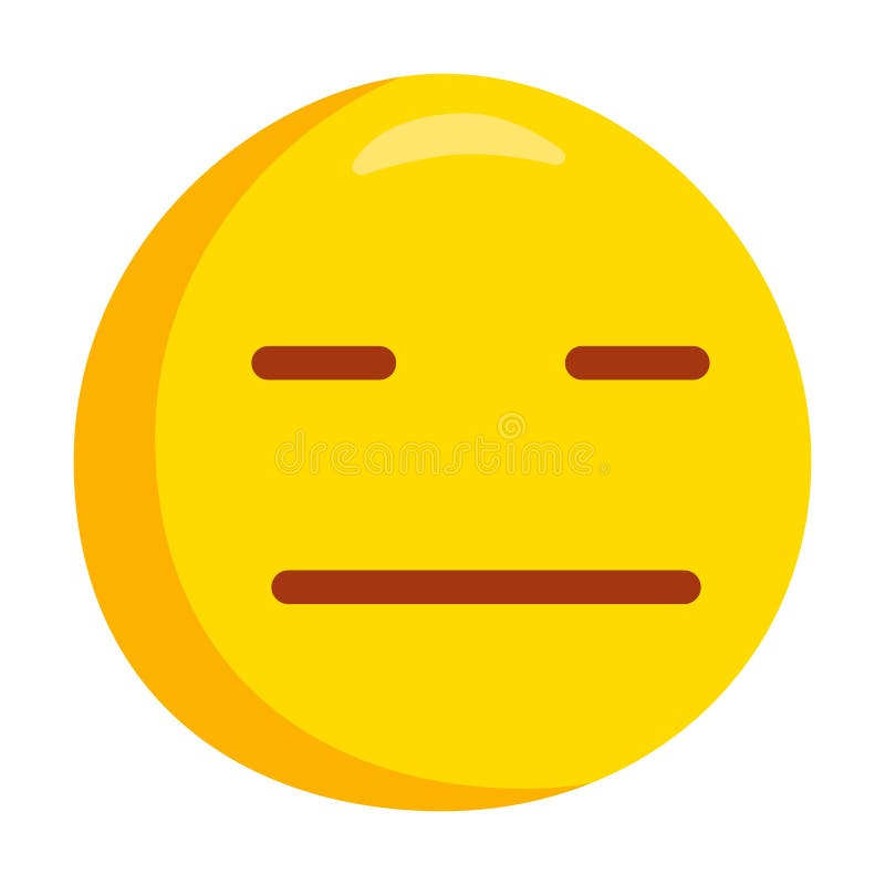 Expressionless Emoji Icon Illustration. Straight Vector Symbol Emoticon ...