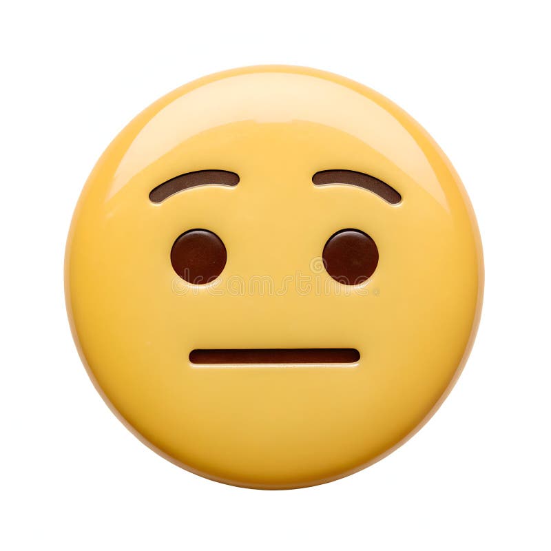 Expressionless Face Emoji, stock illustration. Illustration of bland ...