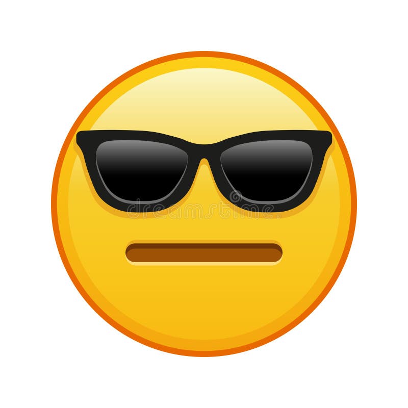 Expressionless Face with Sunglasses Large Size of Yellow Emoji Smile ...