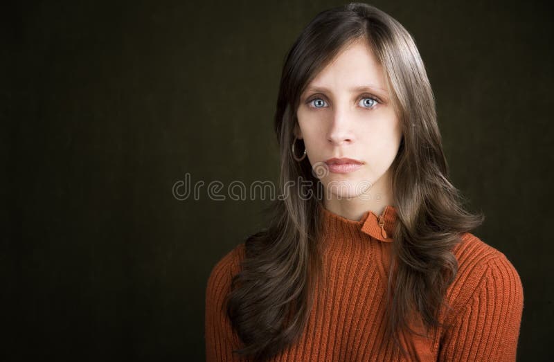 Woman with Expressionless Face Stock Photo - Image of serious, deadpan ...