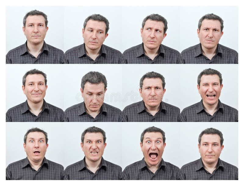 Expressions Faciales Utiles Image stock - Image du caractères, composé ...