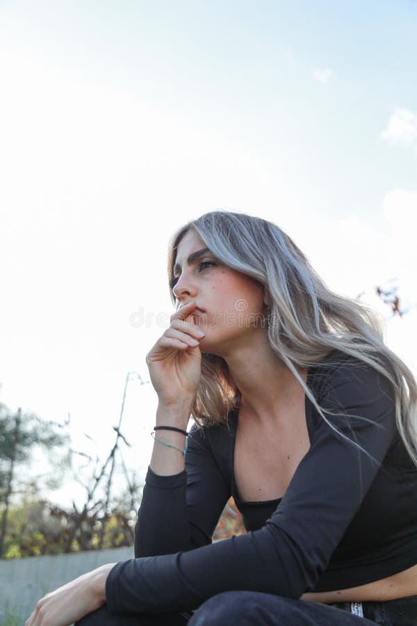 Thinking about Future Choices in the Nature Stock Photo - Image of ...