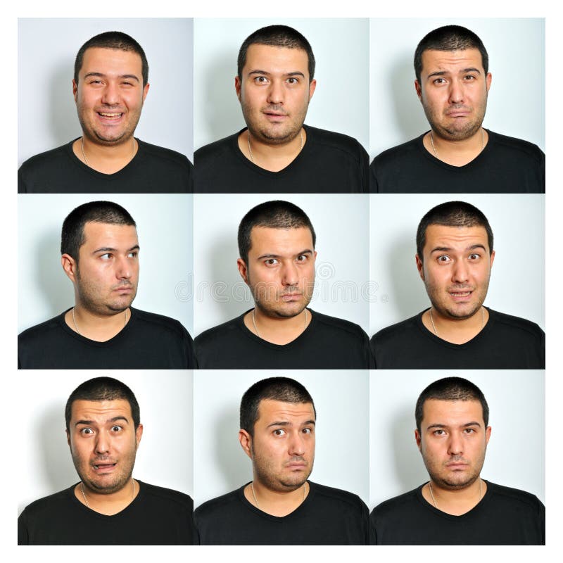 Expressions Faciales Utiles Image stock - Image du caractères, composé ...