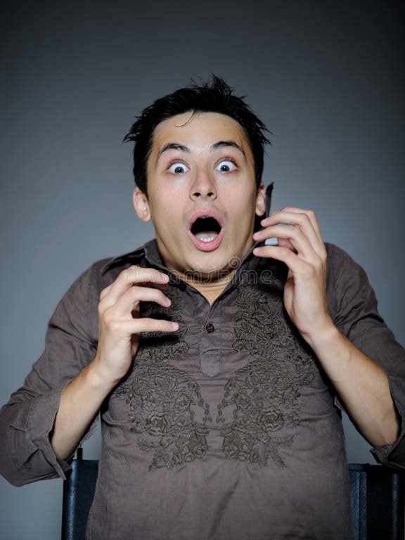 Expressions. Man is Terrified and Feeling Fear Stock Image - Image of ...