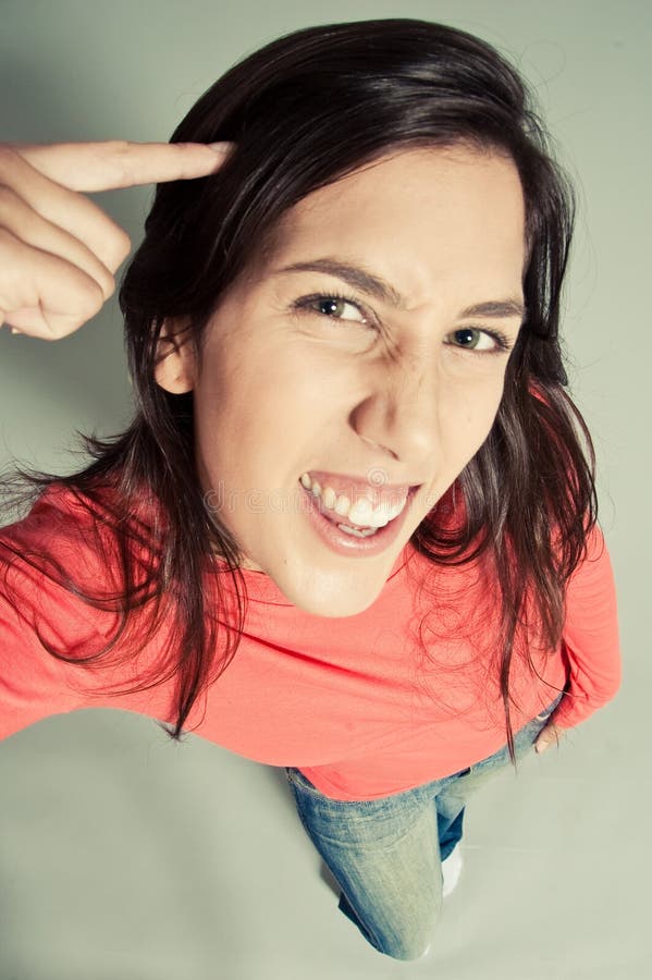 Expressions Young Lady Thinking Stock Image - Image of human, pretty ...