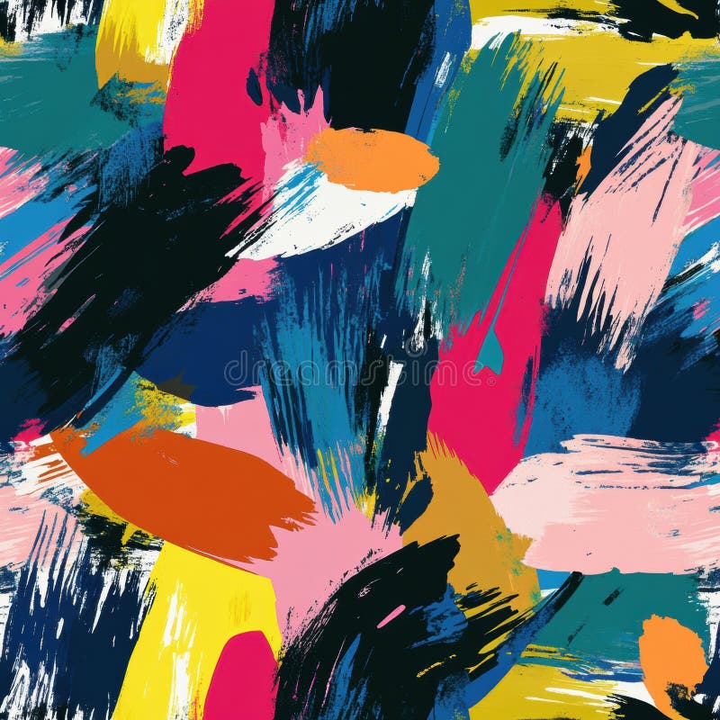 Expressive Abstract Pattern Featuring Bold Paintbrush Strokes and a ...