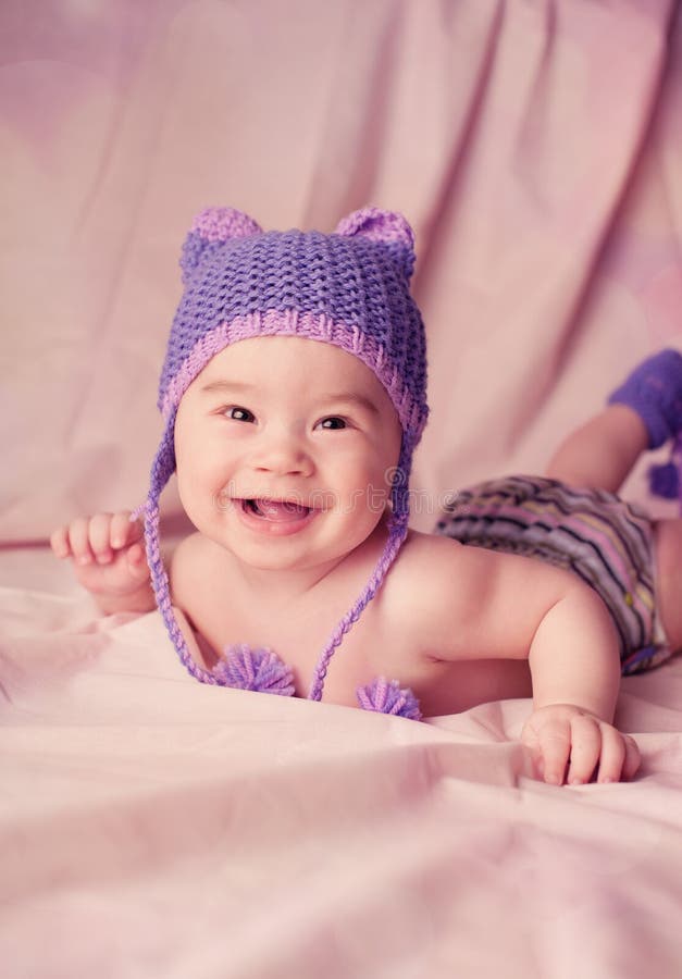 Expressive Adorable Happy Baby Smiling Stock Image - Image of copy ...