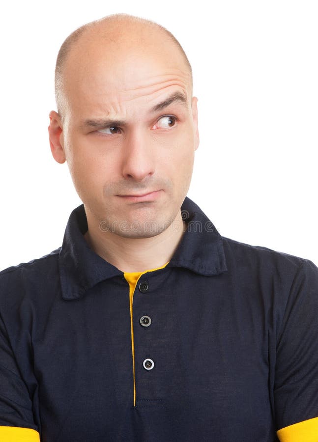 Expressive bald man stock image. Image of handsome, adult - 56555537