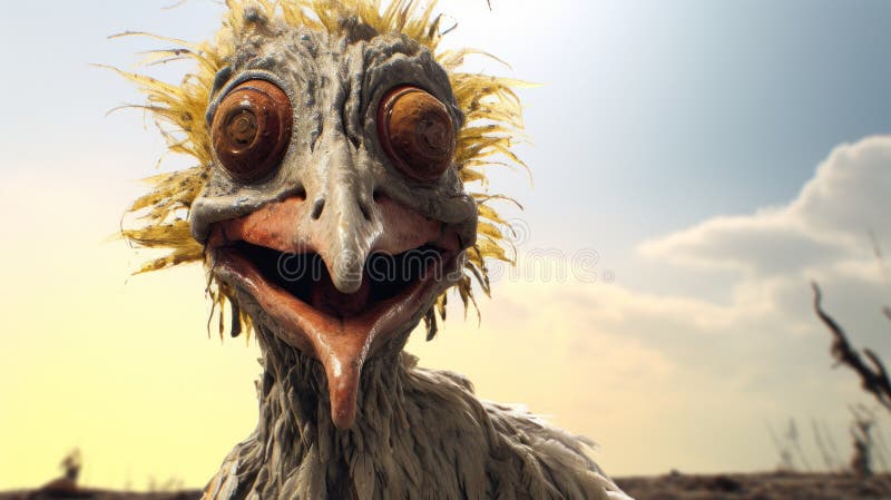 Expressive Bird with Wide Smile - Post-apocalyptic Cinema4d Render ...