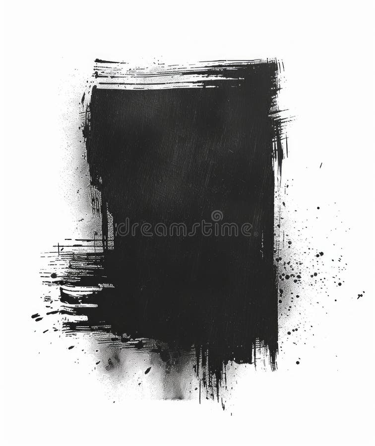 Expressive Black Ink Abstract on White Stock Image - Image of dynamic ...