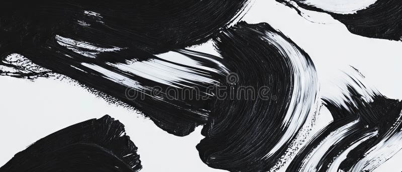 Expressive Black Ink Brushstroke Patterns on a White Background ...