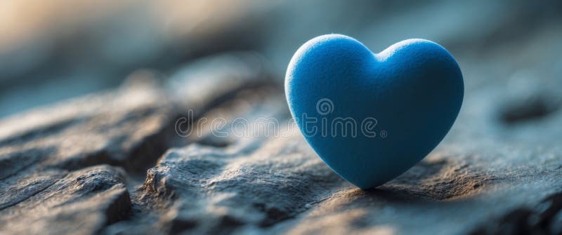 Expressive Blue Heart on Textured Surface Evokes Warmth and Love. Stock ...