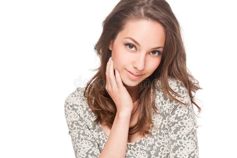 Expressive Brunette Beauty. Stock Photo - Image of looking, fashion ...